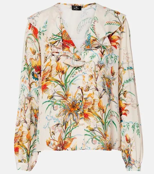 Etro Floral Ruffled Shirt - White