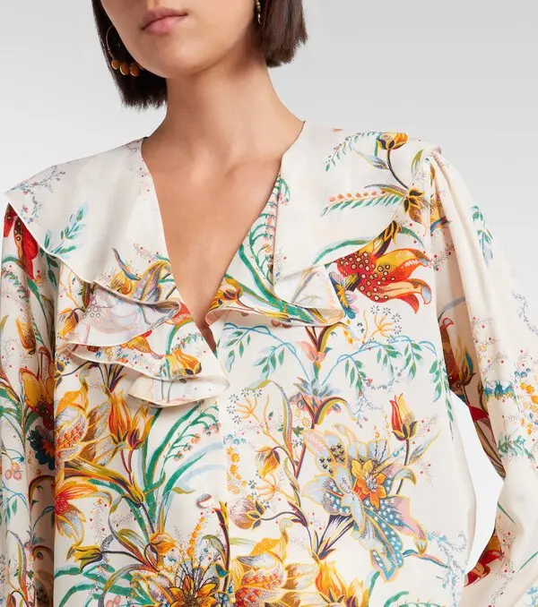 Etro Floral Ruffled Blouse