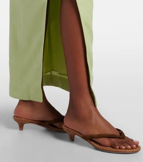 SIR. Linen Maxi Skirt In Light Sage - Green