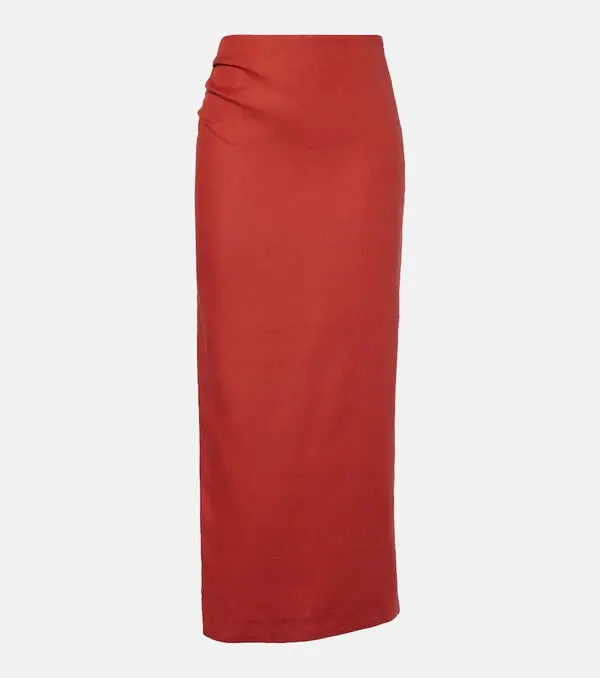 SIR. Linen Maxi Skirt - Red