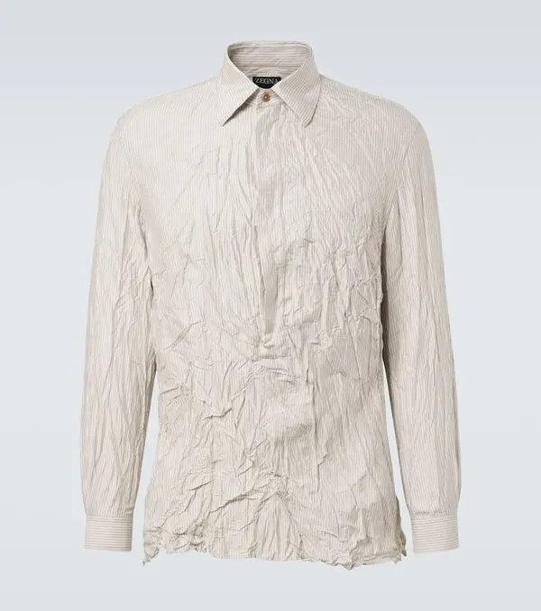 Zegna Striped Silk Shirt