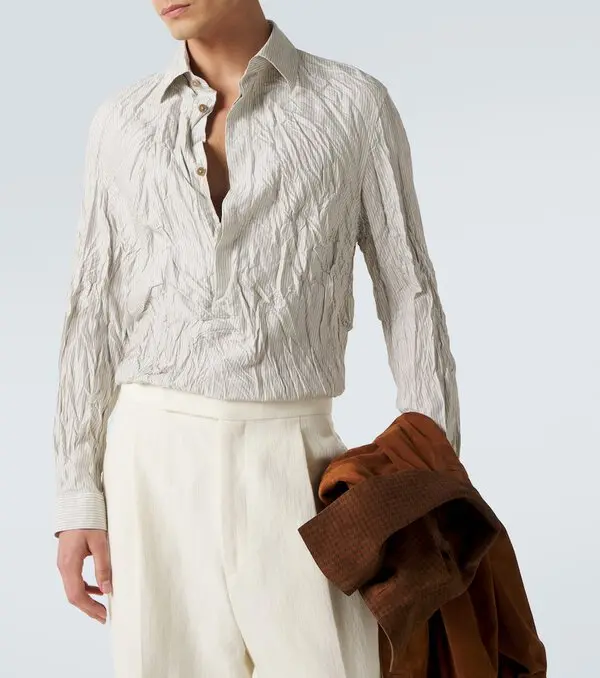Zegna Striped Silk Shirt