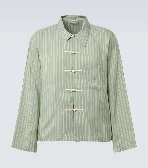BODE Sylvan Striped Silk Shirt