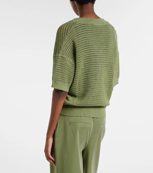 Varley Callie Open-knit Cotton Top