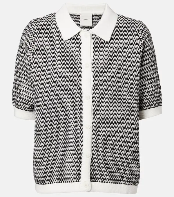 Varley Gaelle Chevron Cotton Cardigan - White
