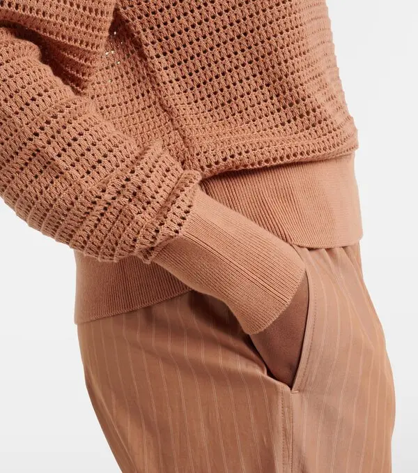 Varley Gaia Open-knit Cotton Sweater - Brown