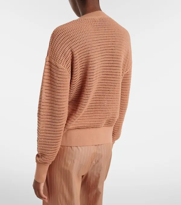 Varley Gaia Open-knit Cotton Sweater - Brown