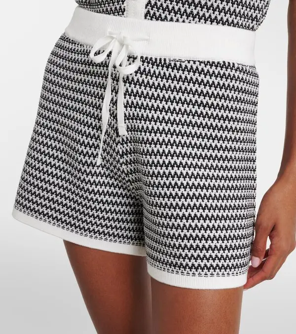 Varley Villiers Chevron Cotton Shorts - White