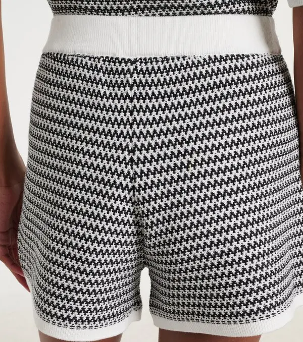 Varley Villiers Chevron Cotton Shorts - White