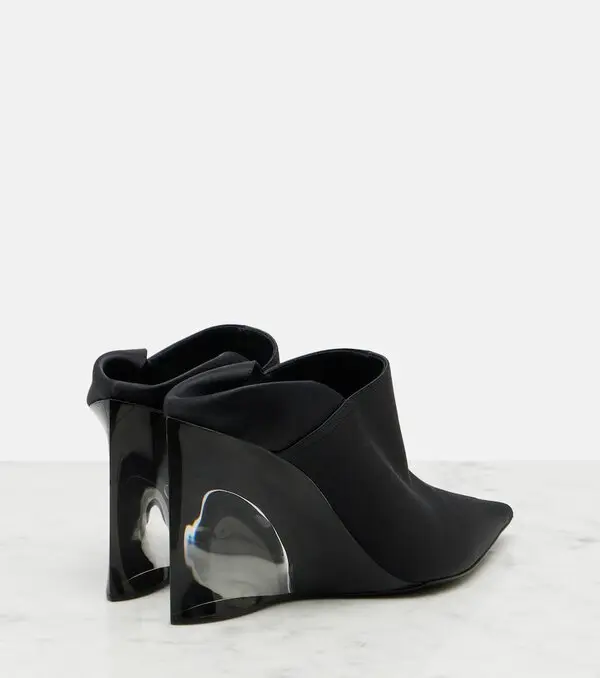 Alaïa Invisible Convertible Satin Wedge Mules - Black