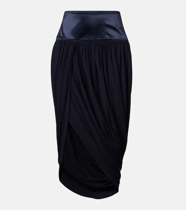 FERRAGAMO Draped Asymmetric Midi Skirt