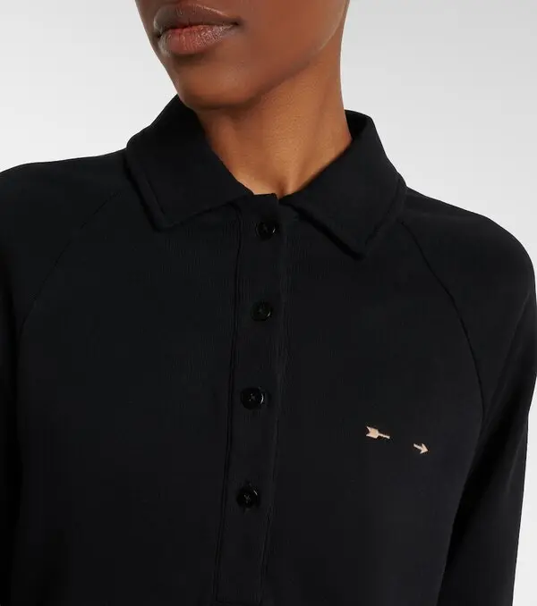 The Upside Collared Elle Cotton Polo Shirt - Black