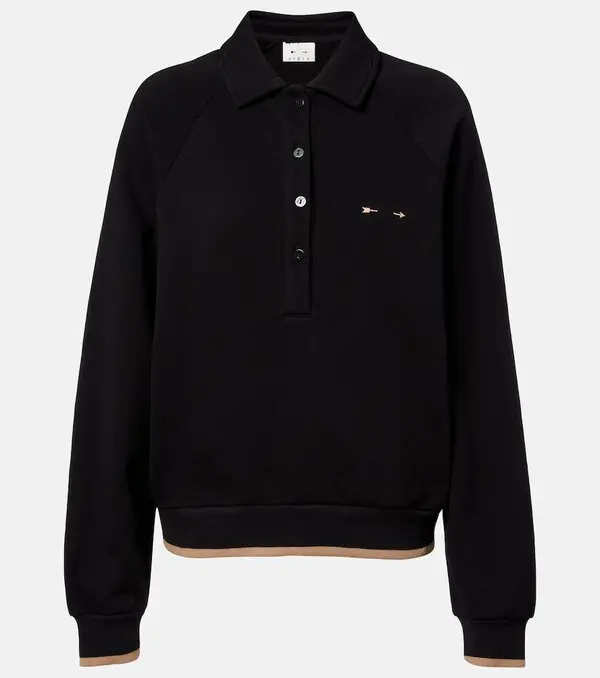 The Upside Collared Elle Cotton Polo Shirt - Black