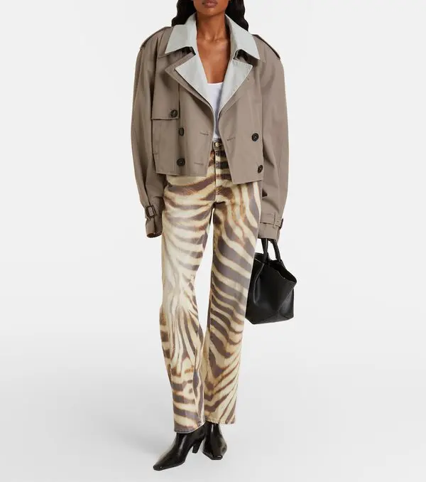 7 For All Mankind Stovepipe Zebra-print Straight Jeans