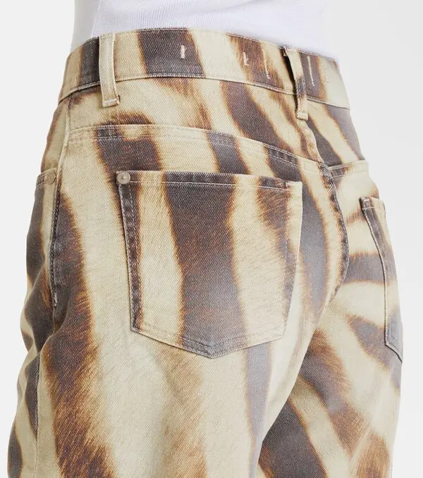 7 For All Mankind Stovepipe Zebra-print Straight Jeans