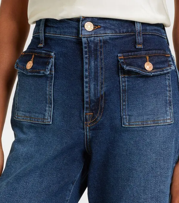 7 For All Mankind Stovepipe Cropped Straight Jeans In Vibe