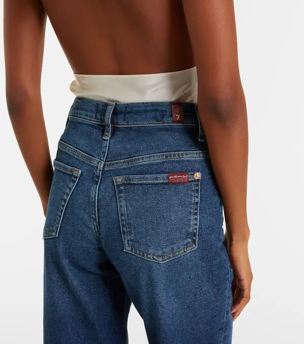 7 For All Mankind Stovepipe Cropped Straight Jeans In Vibe