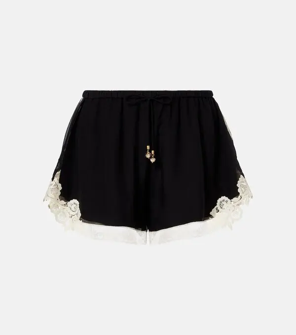 Zimmermann Roselight Cotton And Silk Shorts - Black