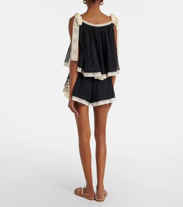 Zimmermann Roselight Cotton And Silk Shorts
