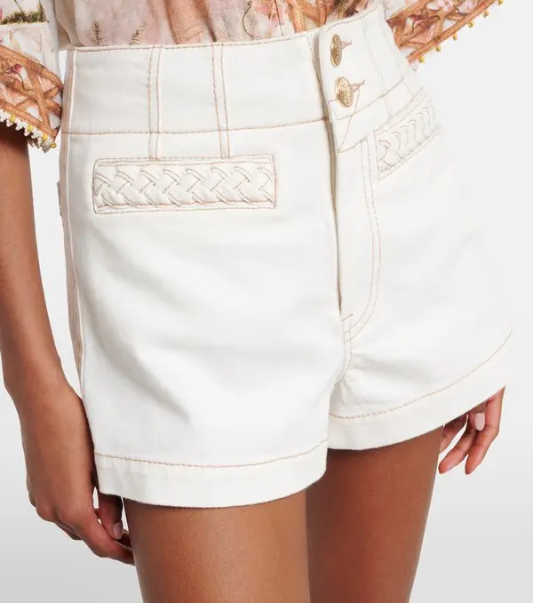 Zimmermann Roselight Denim Shorts - White