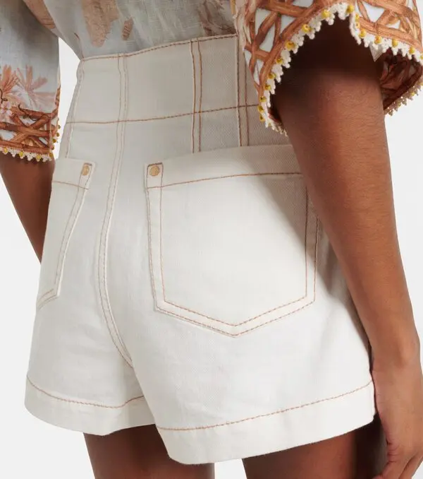 Zimmermann Roselight Denim Shorts - White