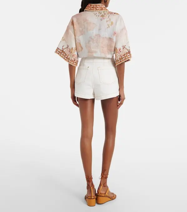 Zimmermann Roselight Denim Shorts - White