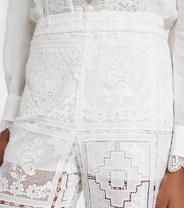 Zimmermann Lace Flared Trousers - White