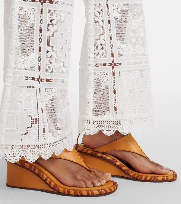 Zimmermann Lace Flared Trousers - White