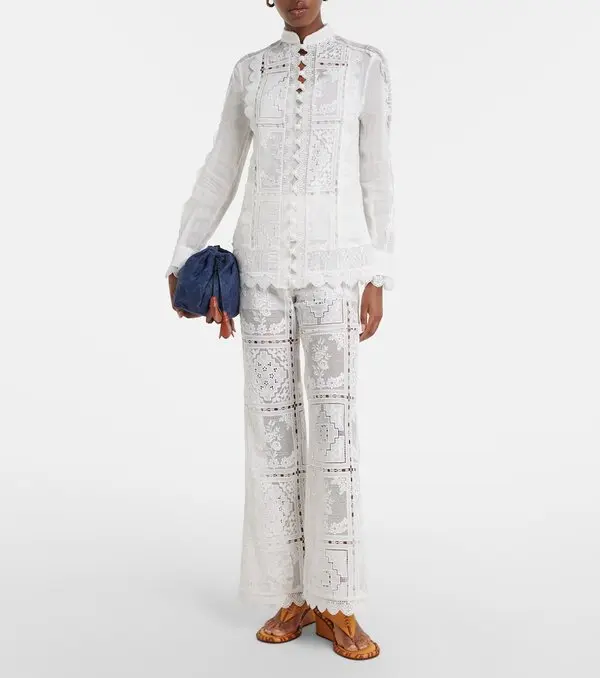 Zimmermann Floral Lace Ramie Shirt