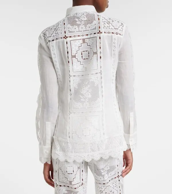 Zimmermann Floral Lace Ramie Shirt