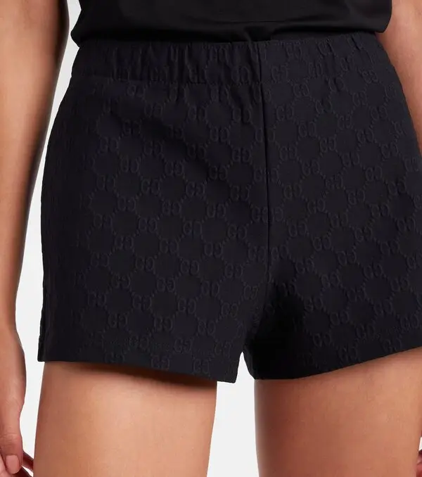 Gucci Gg Jacquard Jersey Shorts - Black
