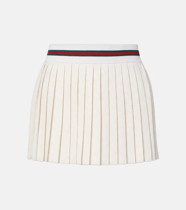 Gucci Gg Jacquard Pleated Miniskirt