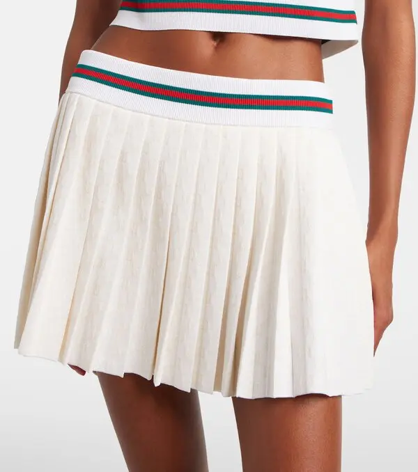 Gucci Gg Jacquard Pleated Miniskirt