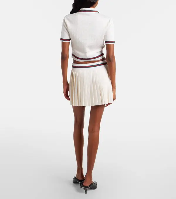 Gucci Gg Jacquard Pleated Miniskirt