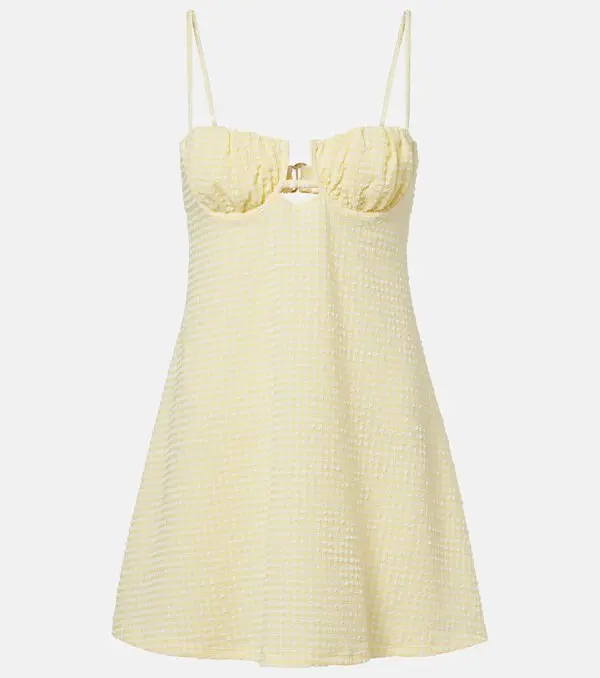 MONTCE Petal Gingham Minidress - Yellow