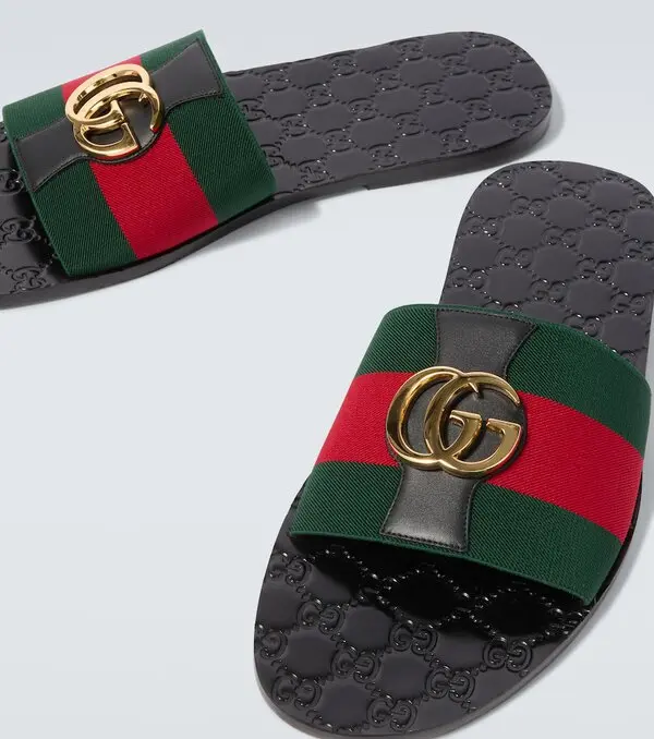 Gucci Riviera Double G Slides - Multicoloured