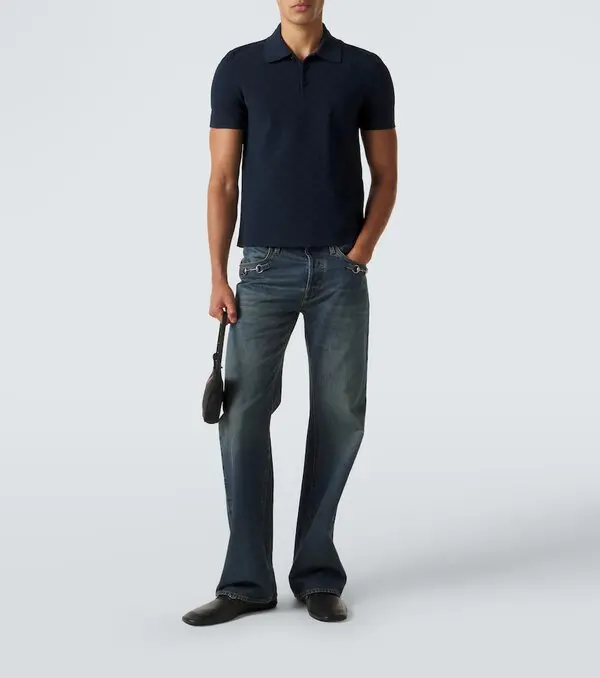 Gucci Gg Jacquard Polo Shirt