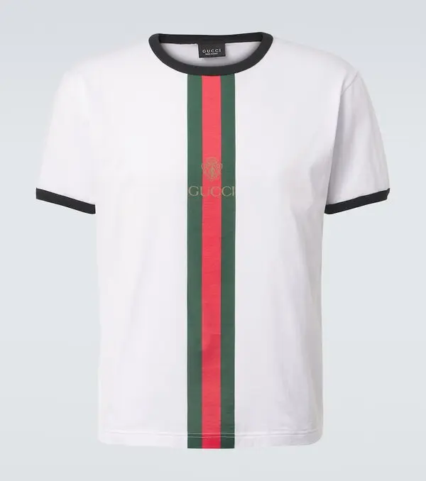 Gucci Web Stripe Cotton Jersey T-shirt