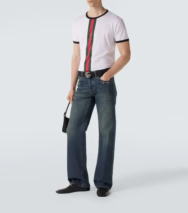 Gucci Web Stripe Cotton Jersey T-shirt
