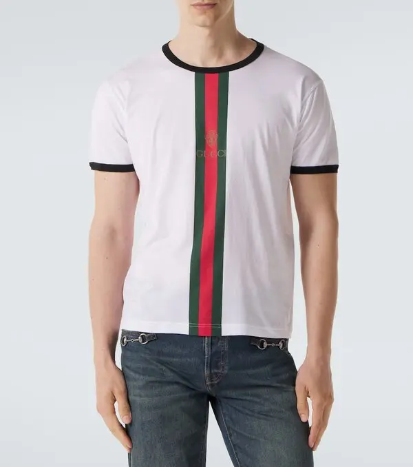 Gucci Web Stripe Cotton Jersey T-shirt