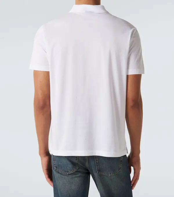 Gucci Web Stripe Cotton Jersey Polo Shirt - White