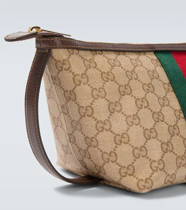 Gucci Essence Classic Gg Canvas Toiletry Bag - Brown