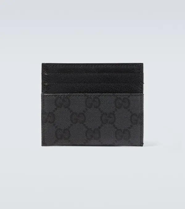 Gucci Essence Classic Gg Canvas Card Holder - Black