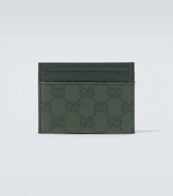 Gucci Essence Classic Gg Canvas Card Holder - Green