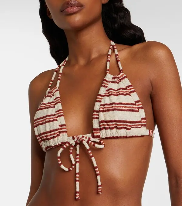 MONTCE Euro Striped Triangle Bikini Top
