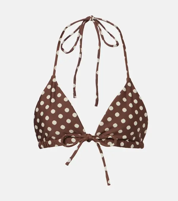 MONTCE Emma Polka Dot Bikini Top - Brown