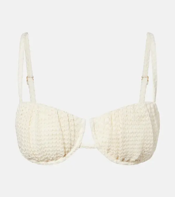 MONTCE Simonette Knitted Bikini Top - White