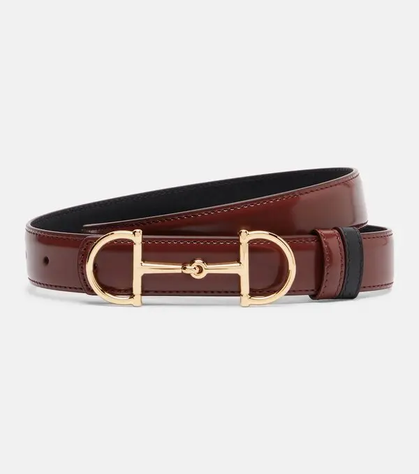 Gucci Horsebit Reversible Leather Belt - Brown