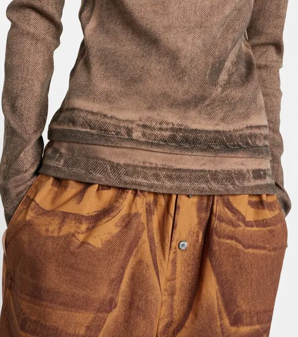 Acne Studios Printed Cotton-blend T-shirt - Brown