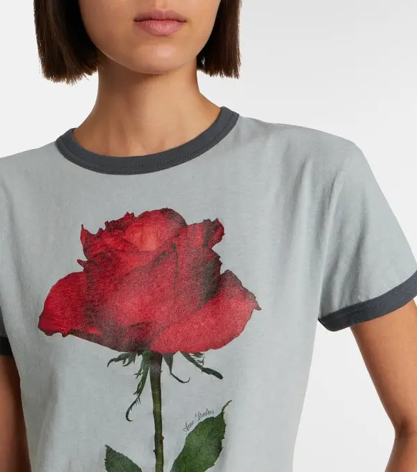 Acne Studios Printed Cotton Blend T-shirt - Grey